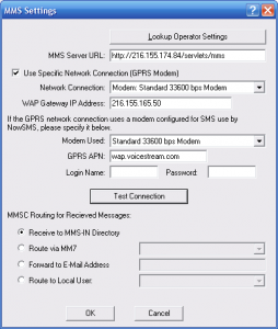 Using a GPRS Modem | NowSMS